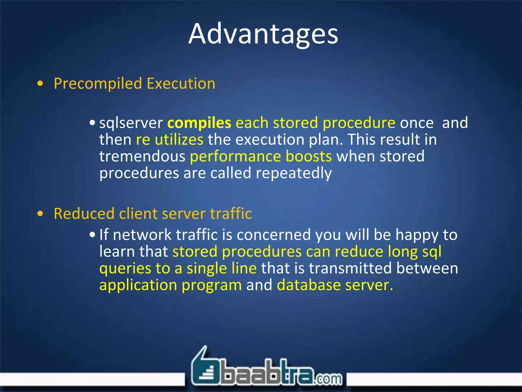 Chapter 3 stored procedures | PPTX