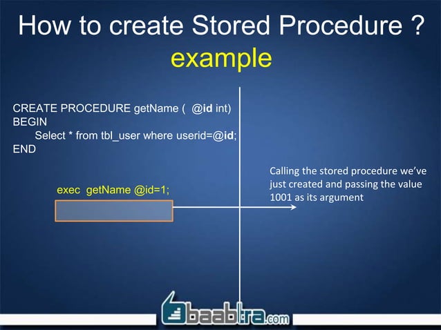 Chapter 3 stored procedures | PPTX