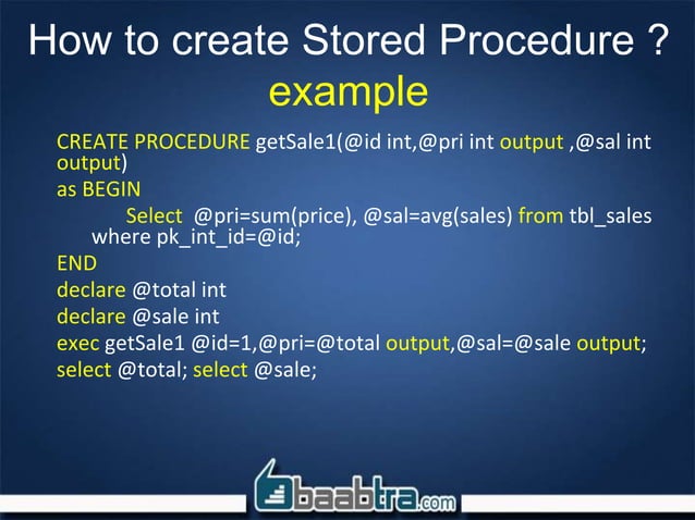Chapter 3 stored procedures | PPTX