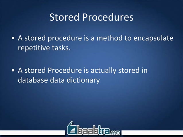 Chapter 3 stored procedures | PPTX