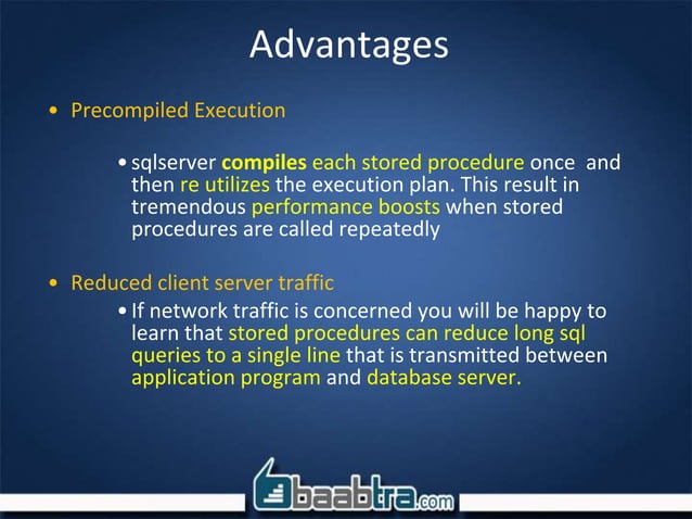 Chapter 3 stored procedures | PPTX