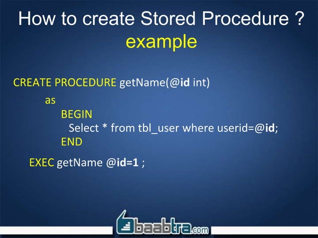 Chapter 3 stored procedures | PPTX