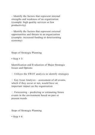 Chapter 3 Strategic Planning Objectives• Identi.docx
