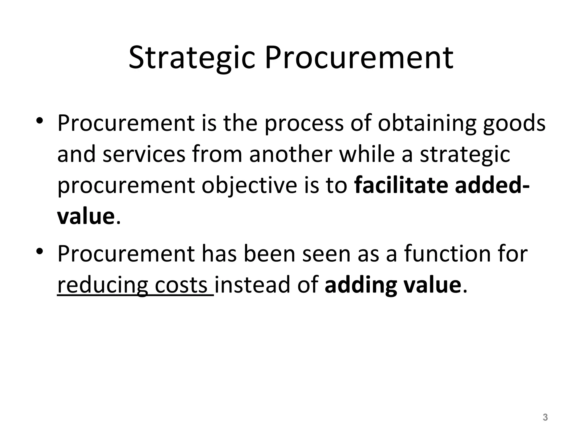 CSCM Chapter 3 strategic procurement and value chain cscm | PPT