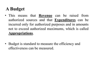 Budgetary Considerations in Governmental Accounting | PPT