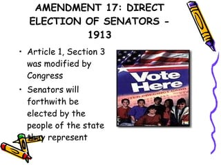 Amendment 17 Direct Election Of Senators