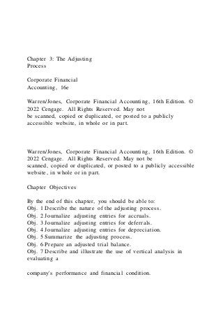 Chapter 3 The Adjusting ProcessCorporate Financial Ac | DOCX