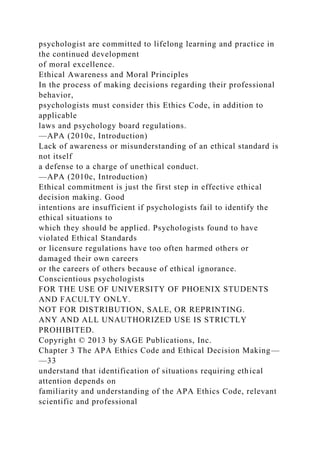 CHAPTER 3The APA Ethics Code andEthical Decision MakingThe A.docx