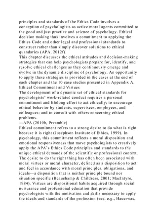 Chapter 3 The APA Ethics Code and Ethical Decision MakingThe APA.docx