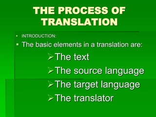 Chapter 3 The Process of Translation Chapter 3 | PPTX