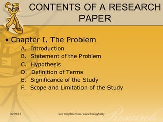 Chapter 3-THE RESEARCH PROBLEM | PPT