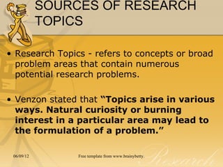 Chapter 3-THE RESEARCH PROBLEM | PPT