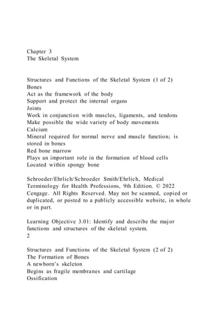Chapter 3The Skeletal SystemStructures and Functions of | PDF