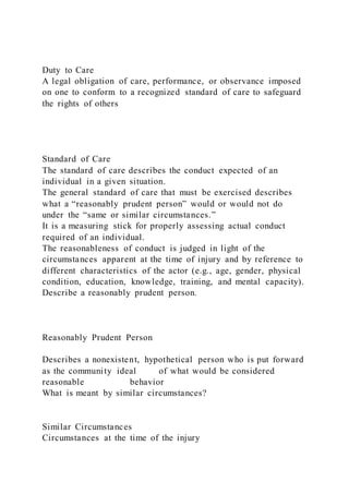 Chapter 3Tort Law−NegligenceLearning ObjectivesDescrib | DOCX