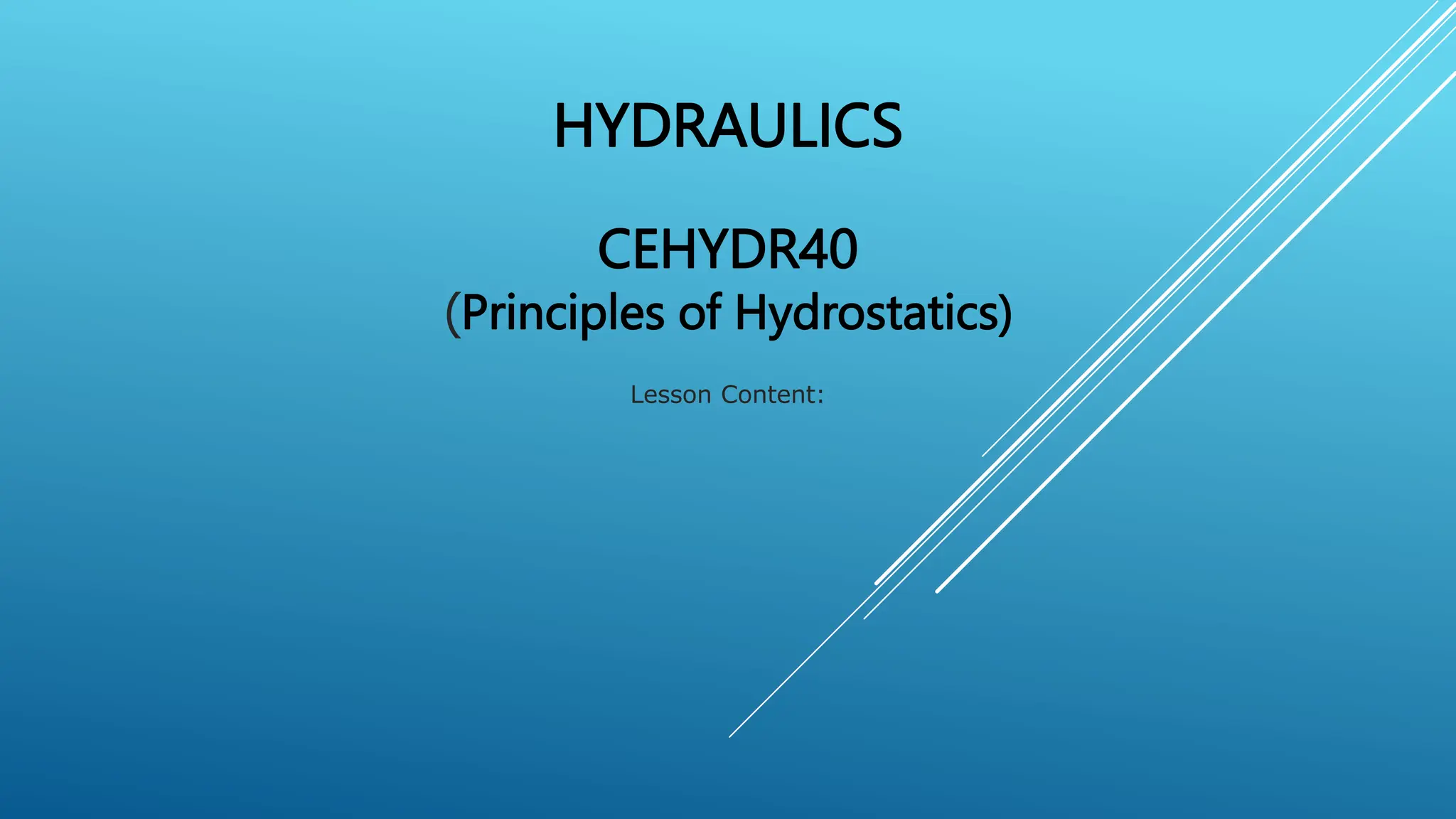 hydrostatics on surface_fluid mechanics. | PPTX