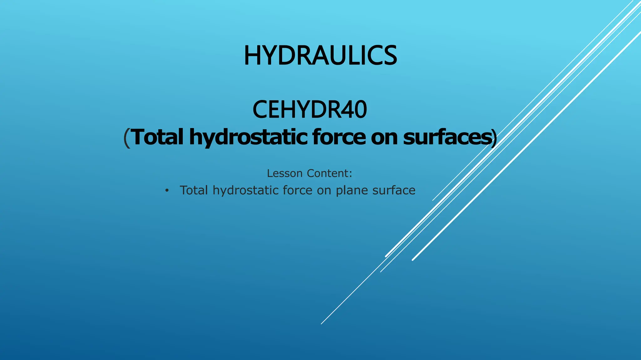 hydrostatics on surface_fluid mechanics. | PPTX