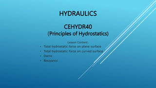 hydrostatics on surface_fluid mechanics. | PPTX