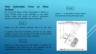 hydrostatics on surface_fluid mechanics. | PPTX