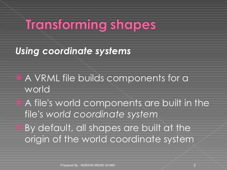 VISUAL REALITY [Chapter 3 - transforming shapes]