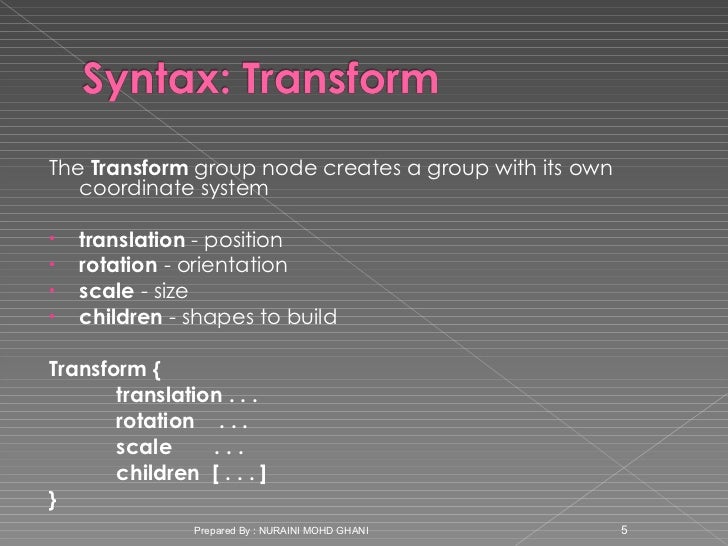 VISUAL REALITY [Chapter 3 - transforming shapes]