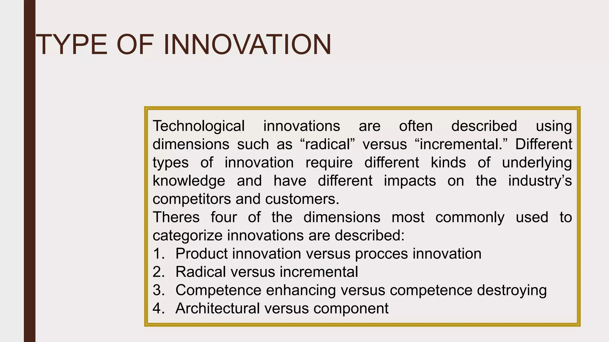 Chapter 3 types and patterns of innovation | PPTX