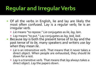 Chapter 3 – Using Verbs Correctly | PPTX