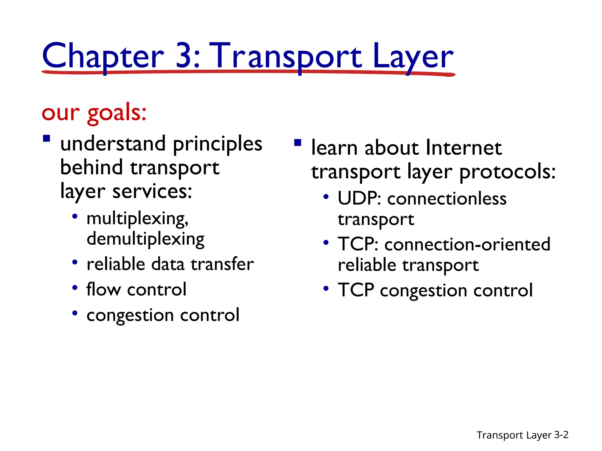 understand principles behind transport layer services: multiplexing ...
