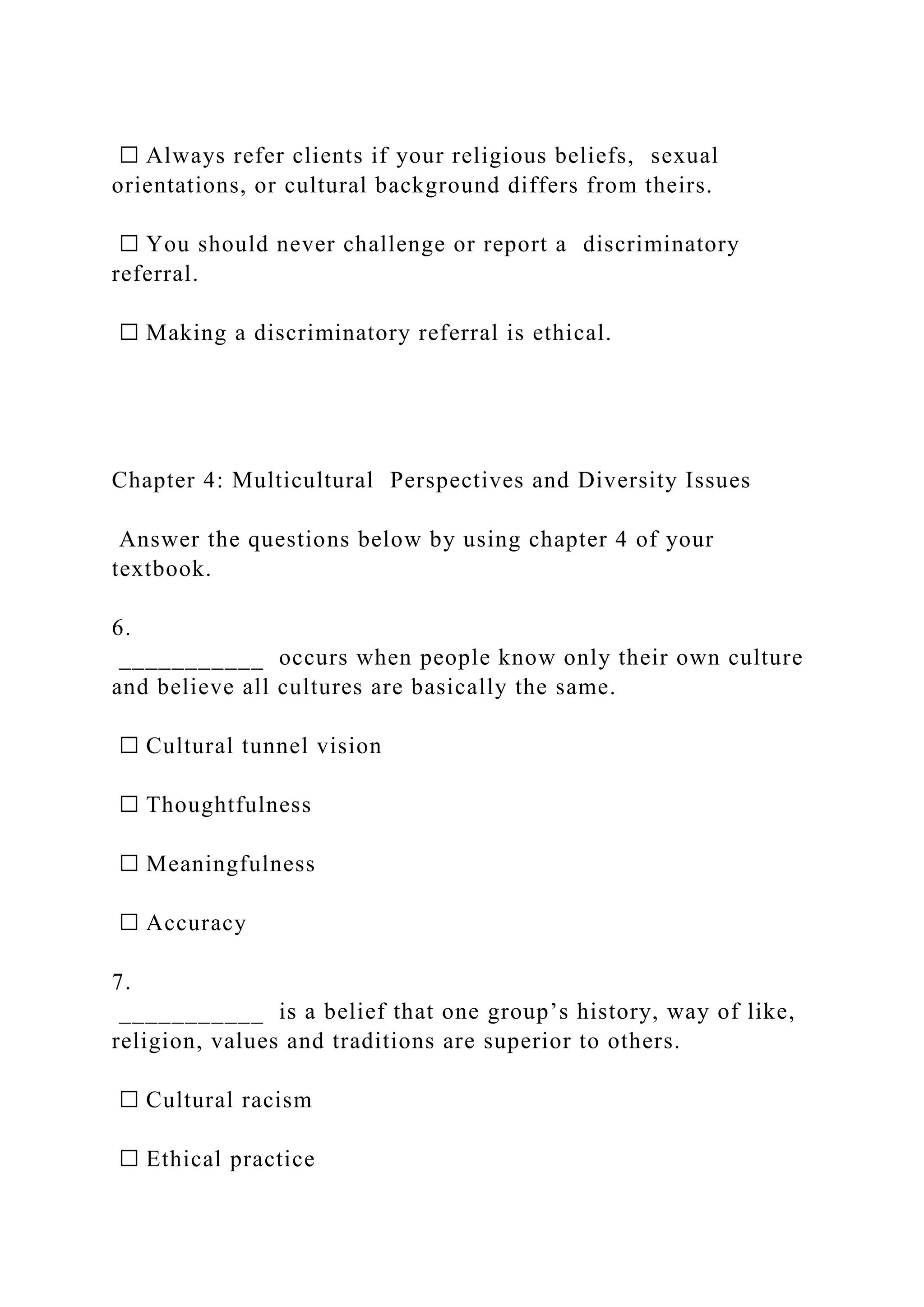 Chapter 3 Values and the Helping Relationship Answer th.docx