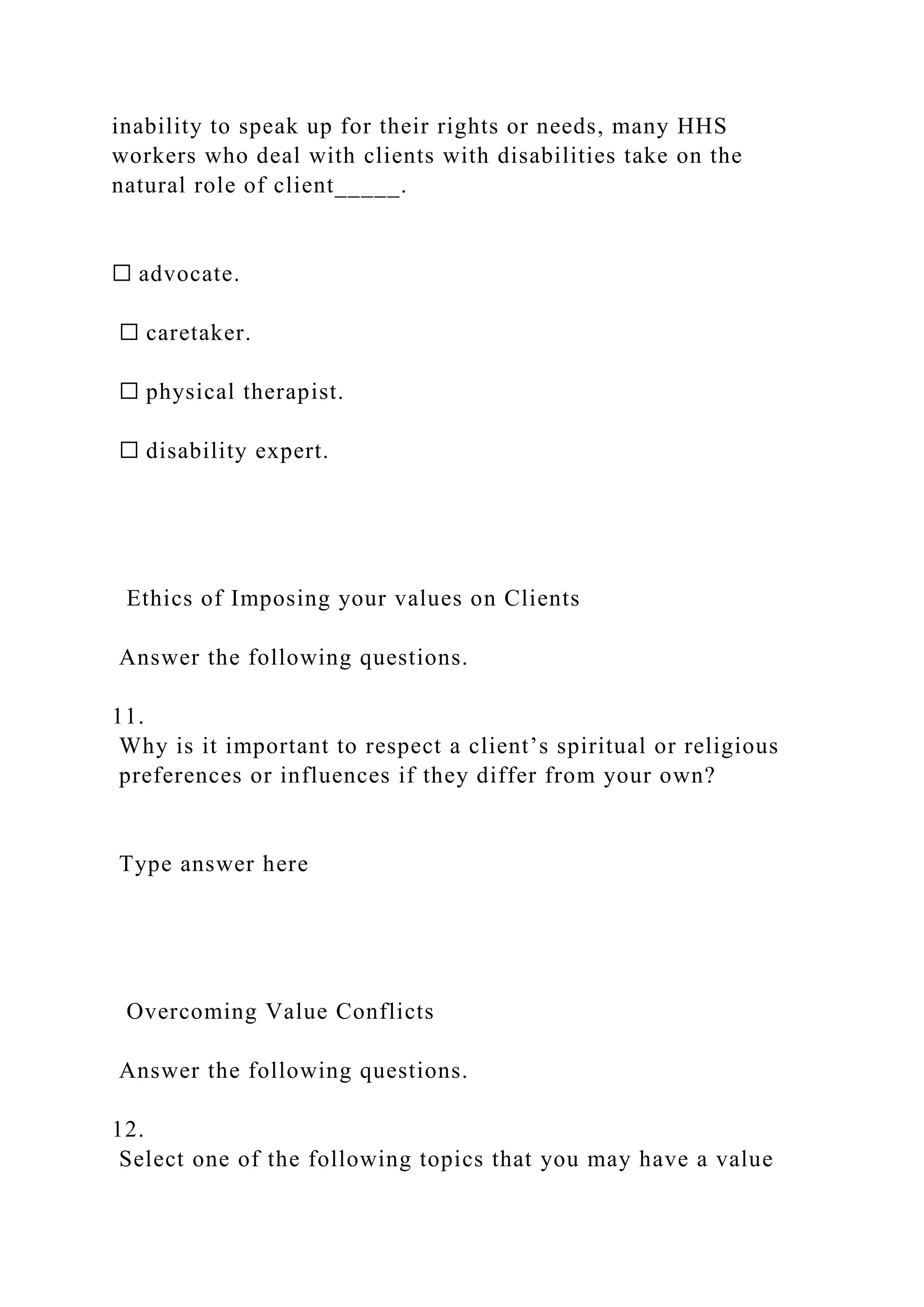 Chapter 3 Values and the Helping Relationship Answer th.docx