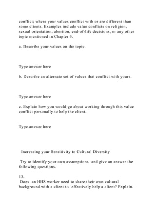 Chapter 3 Values and the Helping Relationship Answer th.docx