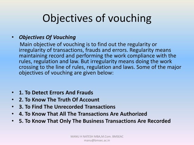 Chapter 3 vouching | PPTX | Business Accounting & Finance | Business