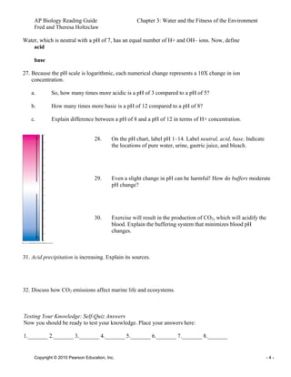 Chapter 3 water and the fitness of the environment | PDF
