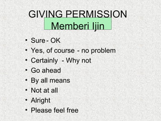Chapter 4 -1. Asking & Giving permission.ppt