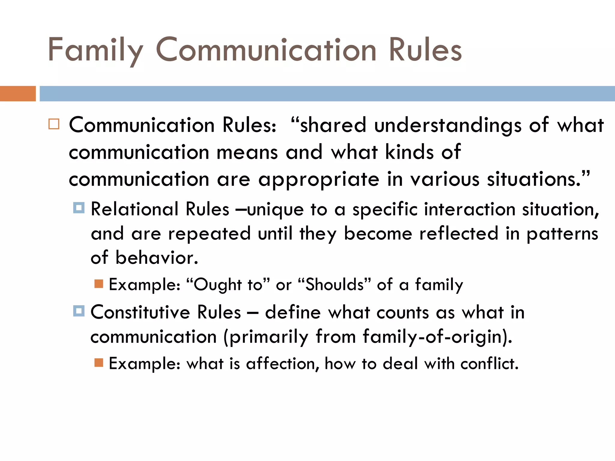 Chapter 4: Family Communication Rules & Family Rituals | PPT