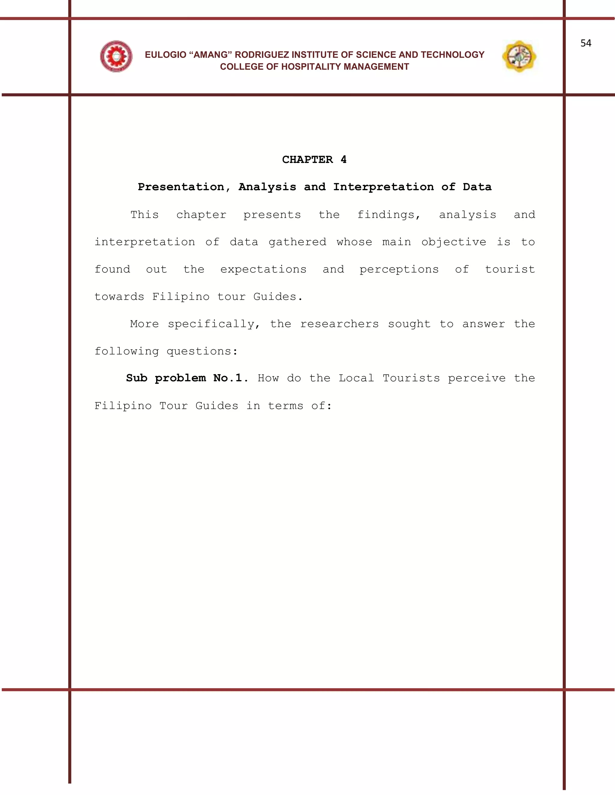 Chapter 4 PRESENTATION, ANALYSIS AND INTERPRETATION | DOCX