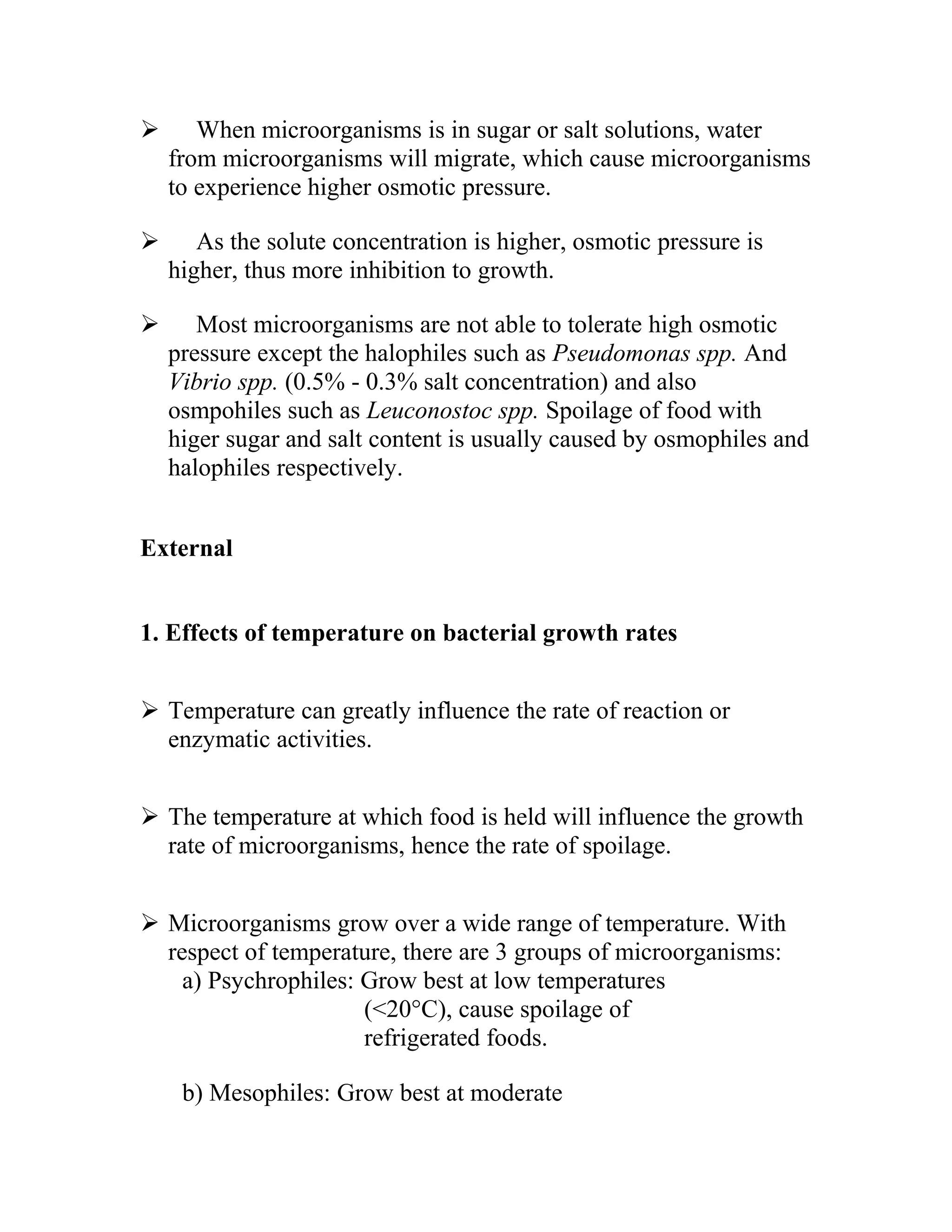 MIC204 (Food Microbiology) - Chapter 4 : FACTORS THAT INFLUENCE ...