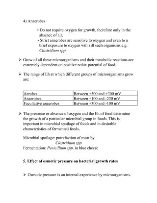 MIC204 (Food Microbiology) - Chapter 4 : FACTORS THAT INFLUENCE ...