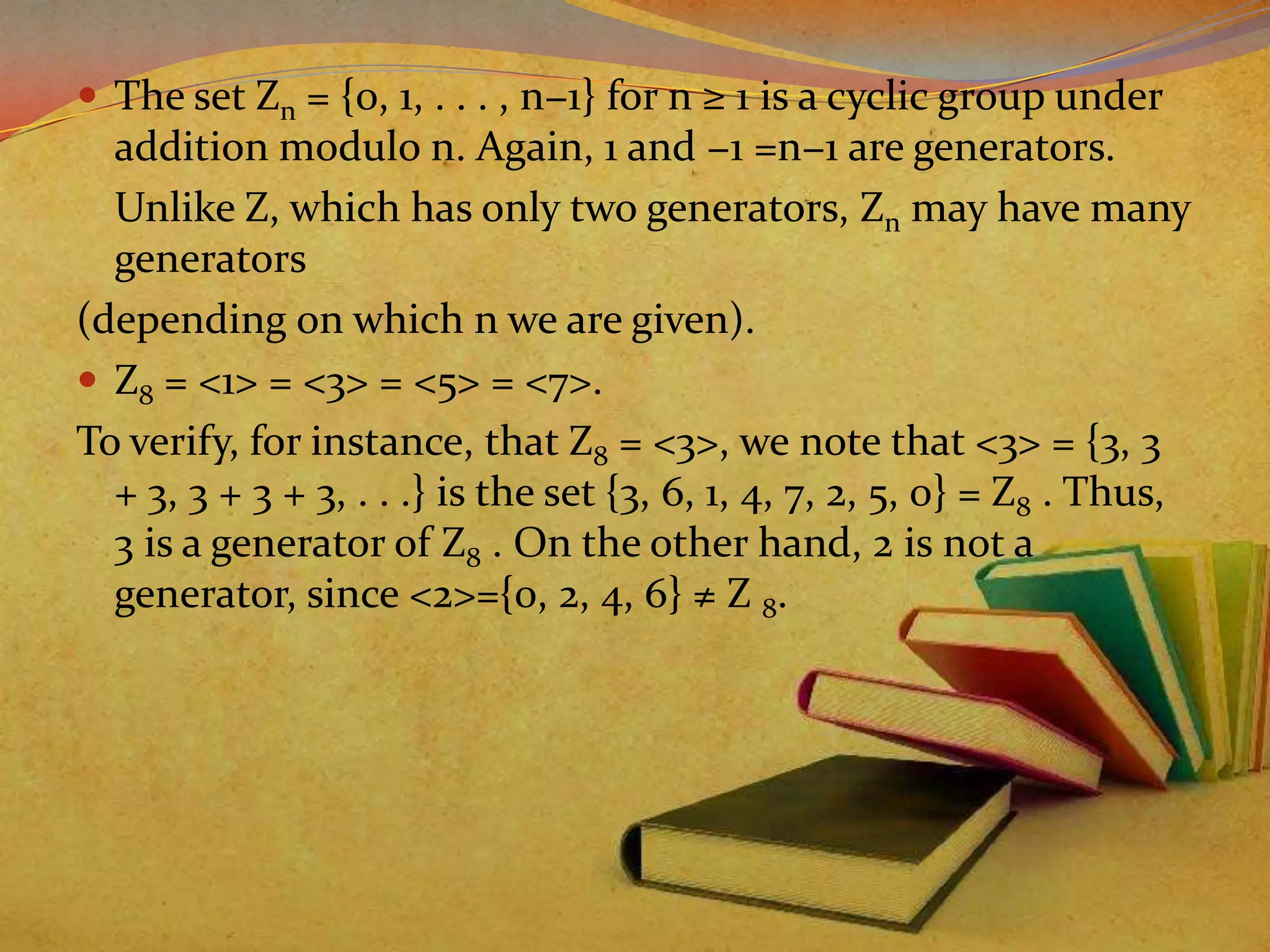 Chapter 4 Cyclic Groups | PPTX