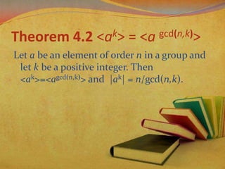 Chapter 4 Cyclic Groups | PPTX