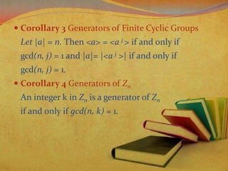 Chapter 4 Cyclic Groups | PPTX
