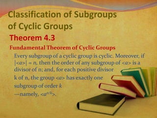Chapter 4 Cyclic Groups | PPTX
