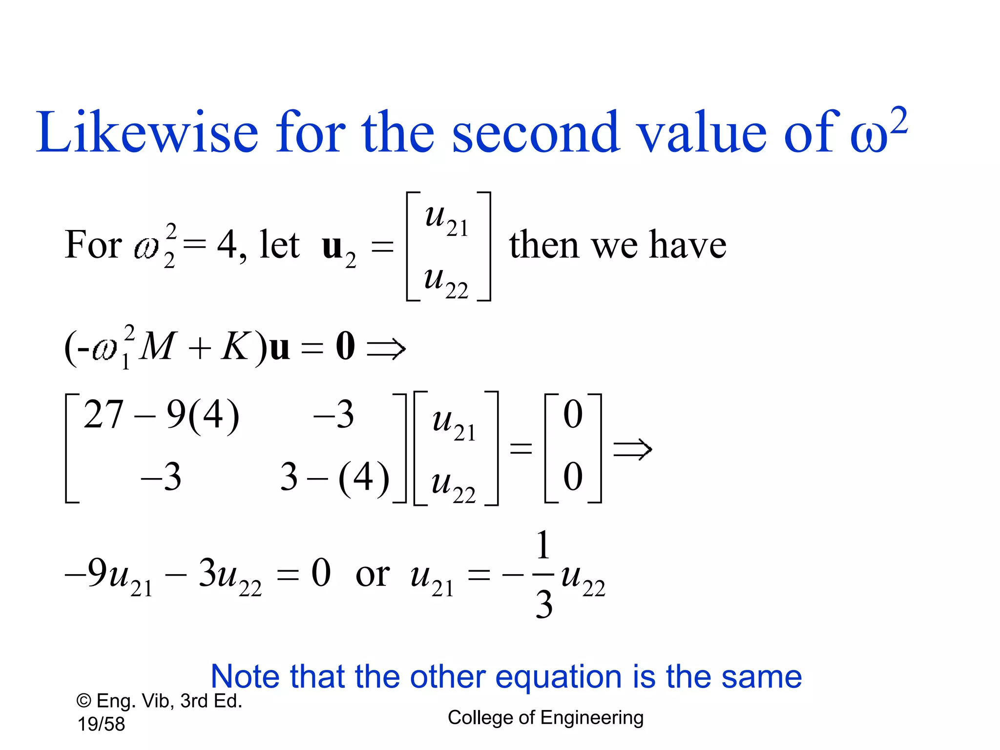 Dynamics of multiple degree of freedom linear systems | PPT