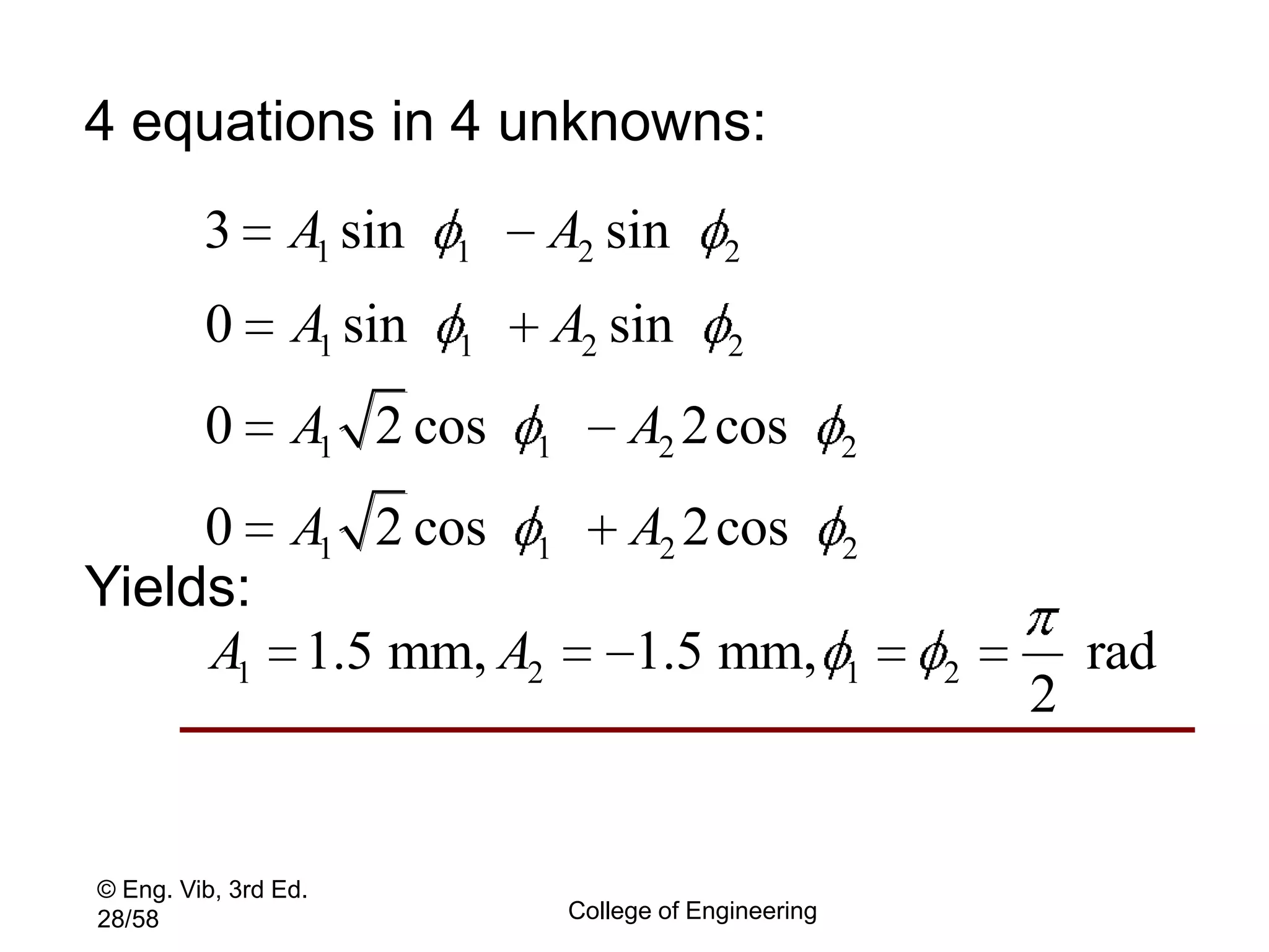 Dynamics of multiple degree of freedom linear systems | PPT