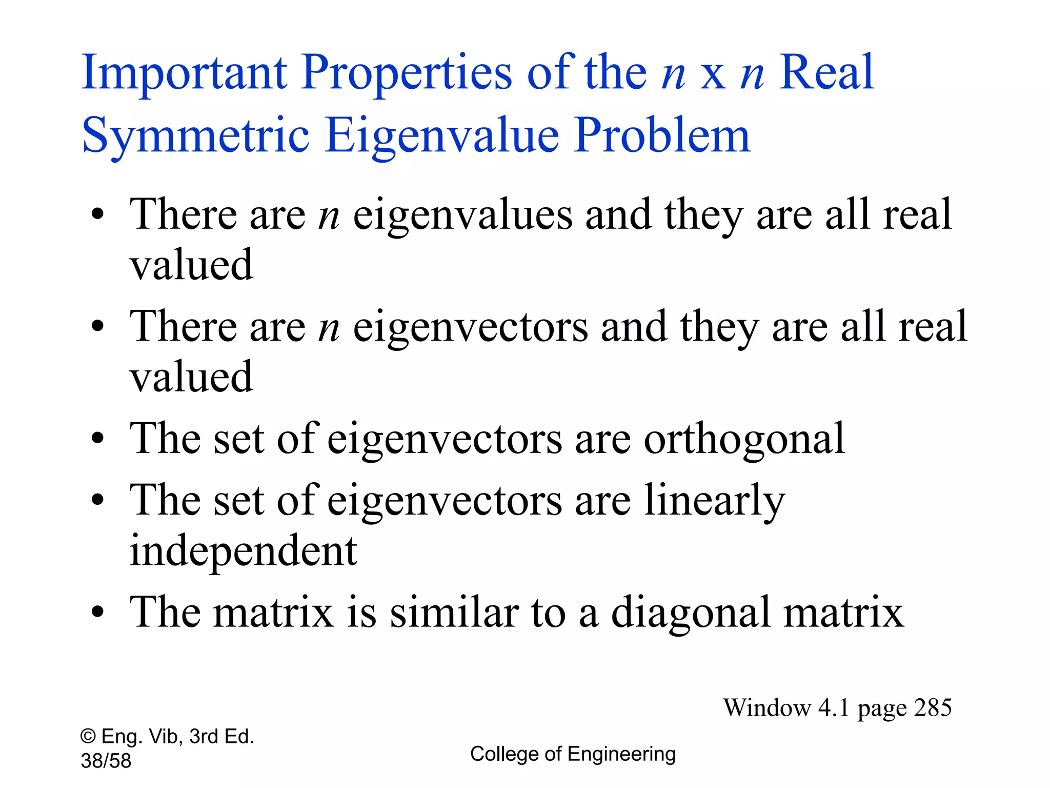 Dynamics of multiple degree of freedom linear systems | PPT