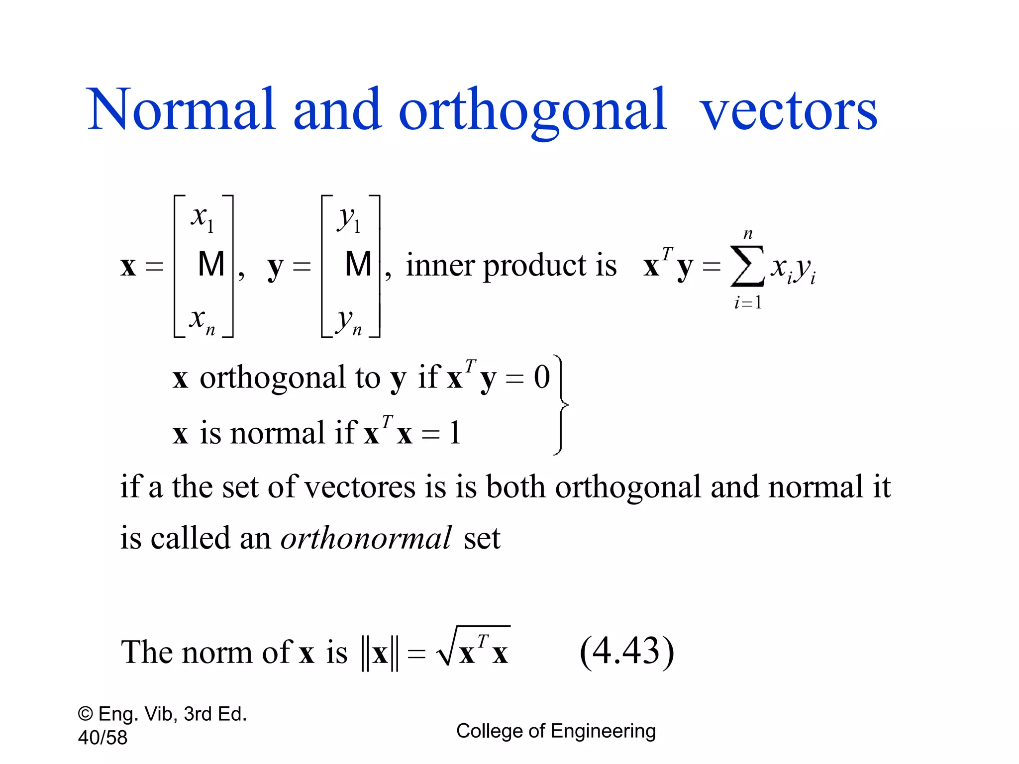 Dynamics of multiple degree of freedom linear systems | PPT