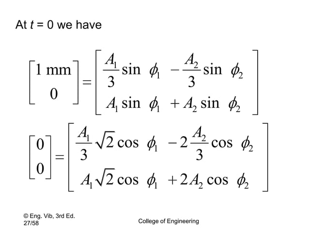 Dynamics of multiple degree of freedom linear systems | PPT