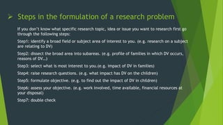 formulating a research problem | PPTX