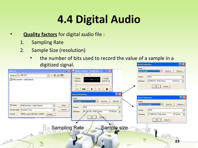 Chapter 4 : SOUND | PPT | Digital Audio | Computer Software and ...
