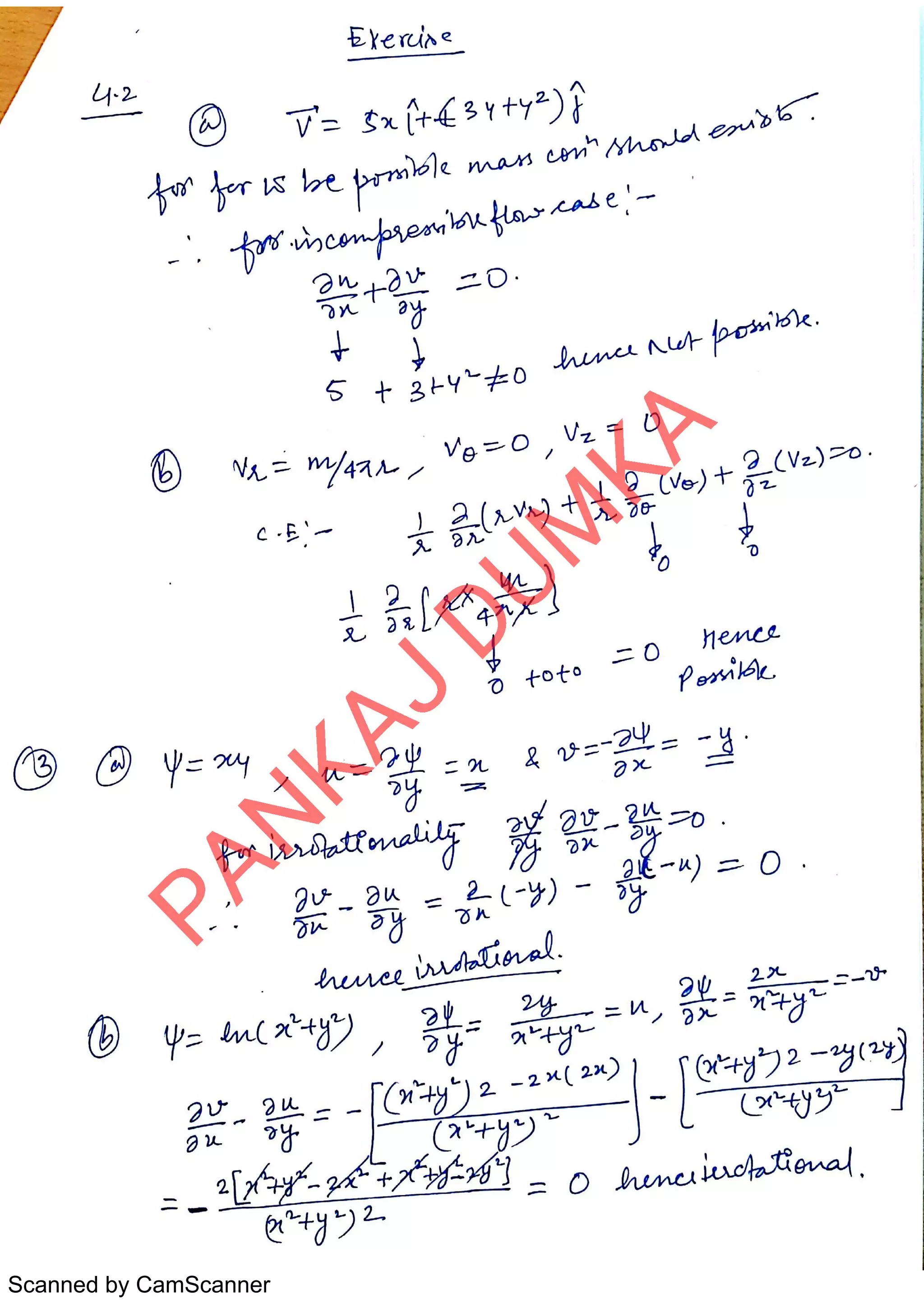 solution of introductoin to fluid mechanics and machines(Prof. Som and Prof. Biswas) Chapter 4 | PDF