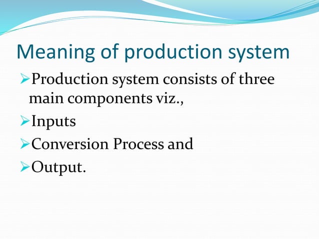 PRODUCTION SYSTEMS | PPTX